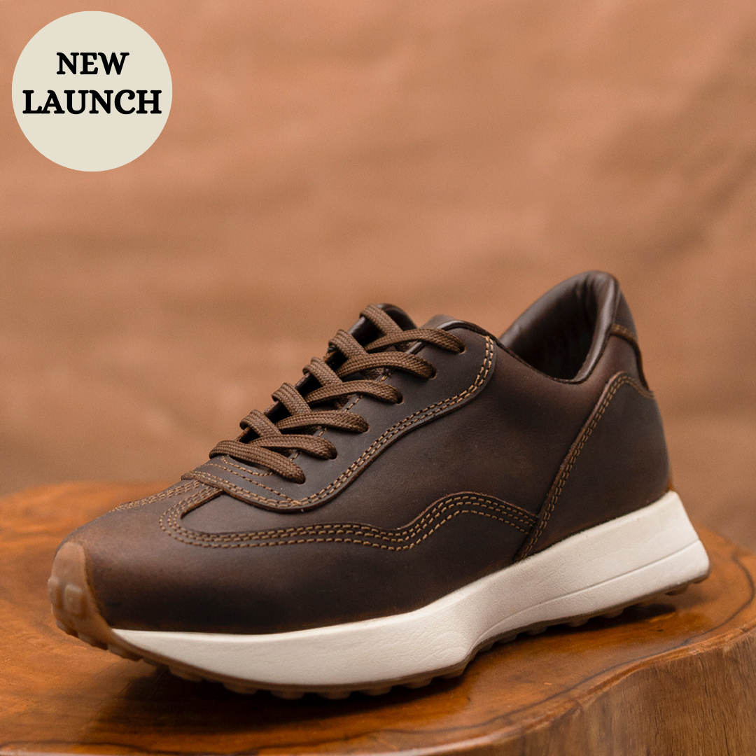 Classic Retro Leather Sneakers (Vintage Brown With White Sole) – Craft ...
